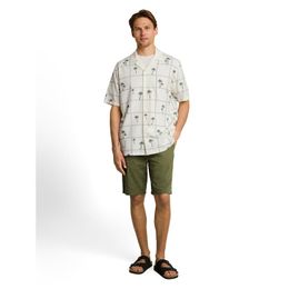 Tom Tailor Denim Herren Tom Tailor Denim Kurzarmshirt Sommerhemd mit Stickereien L