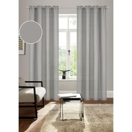 Bruno Banani Vorhang &raquo;Lagan&laquo; &Ouml;sen 2 Stk. tlg. 2-er Set, gewebt, Microfaser, versch. Gr&ouml;&szlig;en, einfarbig, Bestseller grau Polyester, Polyester 145cm, &Ouml;sen, 140cm