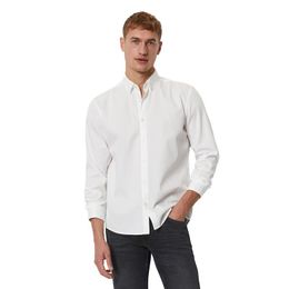 Marc O'Polo Marc O'polo Herren Marc O'Polo Langarmhemd regular fit aus Bio-Baumwolle, Button-down-Kragen, mit Struktur wei&szlig; L, N-Gr