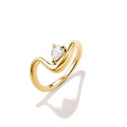 Thomas Sabo Damen Thomas Sabo Fingerring &raquo;Fluid Elegance Ring mit Zirkoniastein gelbgoldfarben&laquo; mit Zirkonia (synth.) gold 54, Metall