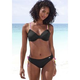 Buffalo B&uuml;gel-Bikini-Top 'Pop' schwarz Gr. 40 Cup B. Ohne B&uuml;gel Und Ohne St&auml;bchen. Nachhaltig.