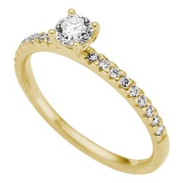 Firetti Damen Goldring &raquo;Schmuck Geschenk Gold 333 Vorsteckring Verlobung Solit&auml;r Lab Grown&laquo; mit Brillanten 19, 0,47 VS = sehr kleine Einschl&uuml;sse, 