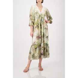 monari Damen Maxikleid &raquo;Kleid Tropical Allover&laquo; Ohne Tasche Regular fit mit tropischem Print gr&uuml;n 36, N-Gr