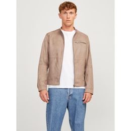Jack & Jones Jack & Jones Herren Bikerjacke &raquo;JJEDYLAN mit wasserabweisender Funktion&laquo; ohne Kapuze unifarben, modisch, regular fit, Polyester gr&uuml;n L
