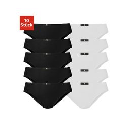 H.I.S. H.I.S Damen Slip 10er-Pack, aus elastischer Baumwoll-Qualit&auml;t schwarz-wei&szlig; 40