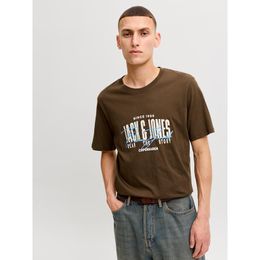 Jack & Jones Jack & Jones Herren T-Shirt &raquo;JJAERO TEE SS CREW NECK&laquo; Baumwolle, regular fit braun L