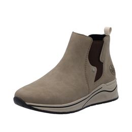 Rieker Damen Chelseaboots Boots, Stiefelette, High Top Sneaker, Keilboots mit Stretcheinsatz beige 42