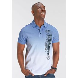 Delmao Herren DELMAO Poloshirt kurz&auml;rmelig, l&auml;ssiges Batikmuster, Polokragen blau M (48/50)