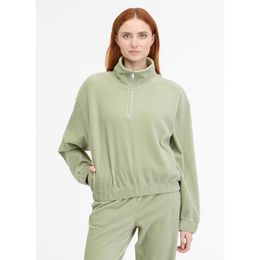 Ragwear Damen Sweatshirt &raquo;IZZAR CORD&laquo;, Stehkragen mit Rei&szlig;verschluss im Troyer-Stil gr&uuml;n XL (42)