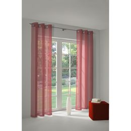 WIRTH Vorhang &raquo;LORCA&laquo; &Ouml;sen 1 Stk. tlg. rot Obermaterial: 66% Polyester, 34% Baumwolle 150cm, &Ouml;sen, 132cm