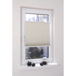 Liedeco Plissee &raquo;Klemmfix Thermo&laquo; verdunkelnd energiesparend ohne Bohren verspannt beige Obermaterial: 100% Polyester 130cm, zweiseitig verschiebbar, 40cm