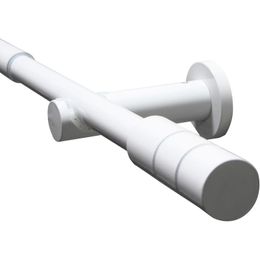 Gardinia Gardinenstange &raquo;Set Metall&laquo; &Oslash; 19 mm 1 l&auml;ufig-l&auml;ufig ausziehbar 1-Lauf wei&szlig; Aluminium L: 120cm - 210cm &Oslash; 19mm, 1 Stk., 1 l&auml;ufig