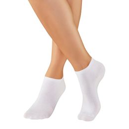 H.I.S. H.I.S Damen Kurzsocken &raquo;Damen Sport Basic Socken, Laufsocken ohne Frottee&laquo; Packung, Gro&szlig;packung, 10 Paar tlg. mit verst&auml;rkter Ferse und Spitze wei&szlig; 39