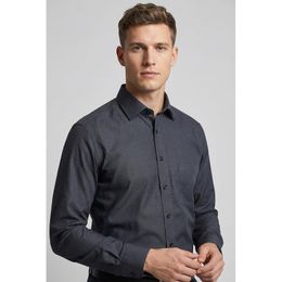 MARVELIS Herren MARVELIS Langarmhemd Businesshemd, Basic, New-Kentkragen, leicht tailliert schwarz 42, N-Gr