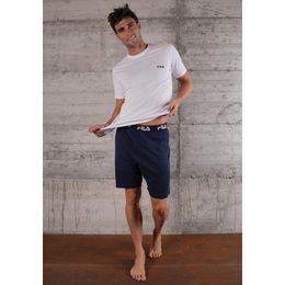 Fila Herren Schlafanzug &raquo;MAN JERSEY PYJAMAS&laquo; 2 Hose mit elastischem Logobund und Kurzarmshirt wei&szlig; L