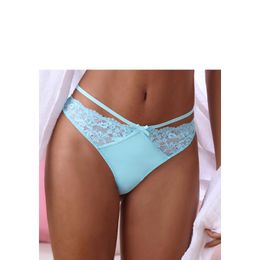 Lascana Damen Lascana String mit aufregender B&auml;nder-Optik blau 44/46