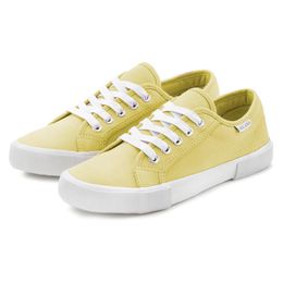 Lascana Damen Lascana Sneaker aus Textil, Schn&uuml;rhalbschuh, Freizeitschuh, Turnschuh gelb 37