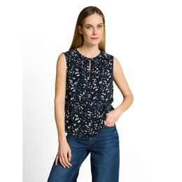 Tom Tailor Damen Tom Tailor Blusentop mit Allover-Muster und mit Viskose schwarz-wei&szlig; 38
