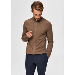Selected Herren Selected Strickjacke &raquo;SLHBERG FULL ZIP CARDIGAN NOOS&laquo; beige XXL