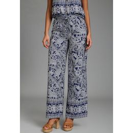 Laura Scott Damen Schlupfhose weite Beinform, mit Gummizug am Bund, normale Leibh&ouml;he blau 34, N-Gr