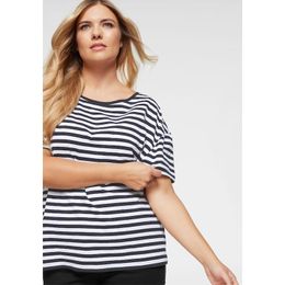 AJC Damen AJC T-Shirt Kurzarm, taillierter Schnitt, gestreift, Rundhalsausschnitt schwarz-wei&szlig; 48/50 (XL)