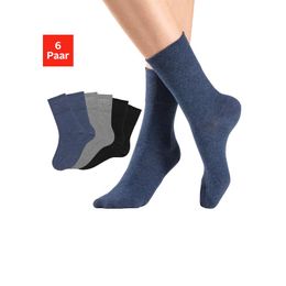 H.I.S. H.I.S Herren Socken &raquo;Damen Herren Basic Socken&laquo; Packung, 6 Paar tlg. mit Komfortbund auch f&uuml;r Diabetiker geeignet bunt 43-46