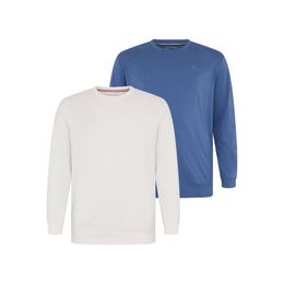 Man's World Plus Herren Rundhalsshirt &raquo;auch in Grosse Gr&ouml;&szlig;en bis Gr. 7XL Bauch-Fit&laquo; 2-er Pack, normaler Schnitt, Langarm, unifarbenes Basic XL (56/58)