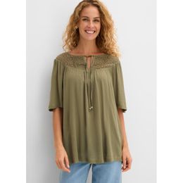 bonprix Damen bonprix Tunika lockerer Schnitt, Oversize-Passform, Halbarm-Design, aus Viskose 38