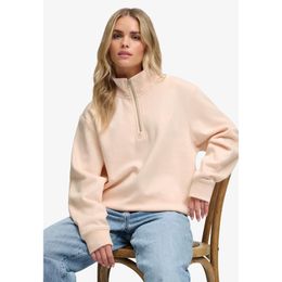 Superdry Damen Sweatshirt &raquo;SIGNATURE EMB HALF ZIP&laquo;, mit Stehkragen, aus Baumwolle und Polyester, Loose Fit, unifarben L
