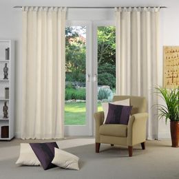 WIRTH Vorhang &raquo;ILSENBURG&laquo; Schlaufen 1 Stk. tlg. beige Jacquard, Polyacryl, Polyester 245cm, Schlaufen, 135cm