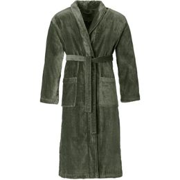 Vossen Bademantel &raquo;Feeling-L, ideal f&uuml;r Sauna & Spa, Hotelbademantel, Morgenmantel&laquo; 1 Stk. mit hohem Kragen gr&uuml;n Baumwolle XL L: 131cm