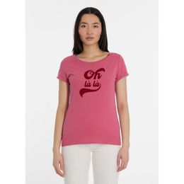 Ragwear Damen Kurzarmshirt &raquo;FLLORAH PP GOTS&laquo; aus Baumwolle und Jersey, Regular Fit, bedruckte Optik pink 3XL