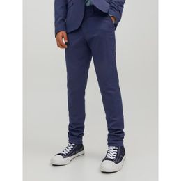 Jack & Jones Jack & Jones Junior Kinder Anzughose &raquo;JPRSOLAR elastisch, pflegeleicht, komfortabel&laquo; unifarben, modisch, slim fit, Web blau 176, N-Gr