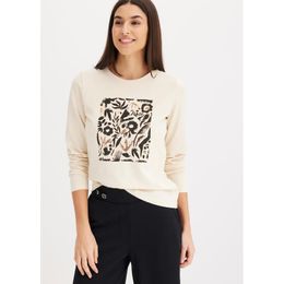 bonprix Damen bonprix Langarmshirt Slim fit, Langarm, Druck mit Pailletten, f&uuml;r Fr&uuml;hling und Sommer 52/54 (XXL)