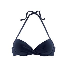s.Oliver Damen s.Oliver Push-Up-Bikini-Top &raquo;Spain&laquo; in Wickeloptik blau 38, Cup B
