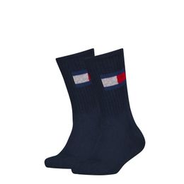 Tommy Hilfiger Herren Socken &raquo;TH KIDS SOCK FLAG&laquo; 2 Paar, halbe Frotteesohle f&uuml;r zus&auml;tzlichen Komfort blau 35-38