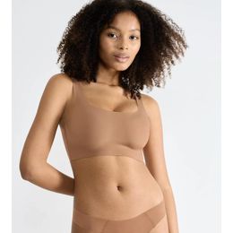 Sloggi Damen Sloggi Bustier &raquo;ZERO Feel 2.0&laquo; mit herausnehmbaren Pads, leichter Halt, Mikrofaser braun XS, N-Gr