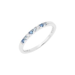 Tom Tailor Damen Tom Tailor Silberring mit Zirkonia (synth.) blau 54, Silber 925 (Sterlingsilber), 2mm