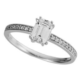 Firetti Damen Goldring &raquo;Schmuck Geschenk Gold 333 Vorsteckring Verlobung Baguette Lab Grown&laquo; mit Brillanten 18, 1,02 VS = sehr kleine Einschl&uuml;sse, 