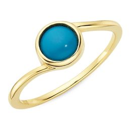 Aniston Jewelry & Watches Damen Aniston JEWELRY & WATCHES Fingerring &raquo;Silberring gelbgoldfarben vergoldet mit T&uuml;rkis&laquo; mit T&uuml;rkis blau 54, Silber 925 (