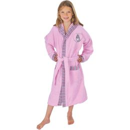 W&ouml;rner Kinderbademantel &raquo;Pferd rosa&laquo; 1 Stk. mit Stickerei, mit Taschen, maschinenwaschbar, trocknergeeignet rosa Baumwoll-Webfrottier 164 L: 98cm