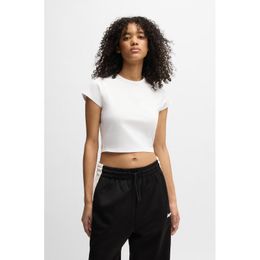Hugo Damen Hugo T-Shirt &raquo;Dome&laquo; mit Logo Stra&szlig; Glitzer Design wei&szlig; XXL