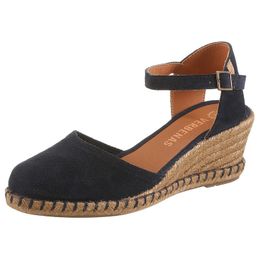 VERBENAS Damen VERBENAS Slingpumps Keilsandalette, Sommerschuh, Urlaubsschuh mit Bastbesatz 40