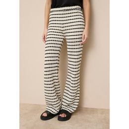 Tamaris Damen Strickhose luftige Hose mit trendigem Muster und l&auml;ssigem Schnitt schwarz-wei&szlig; 42, N-Gr