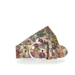 Mustang Damen Mustang Lederg&uuml;rtel &raquo;"Amy"&laquo; mit floralem oder Animal-Design, 4 cm breit bunt 85