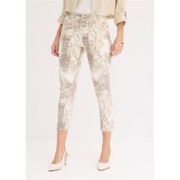 bonprix Damen bonprix 7/8-Hose Slim Fit Passform, 7/8-L&auml;nge, Five-Pocket-Design, mit G&uuml;rtelschlaufen 46, N-Gr