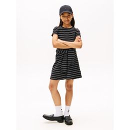 Tommy Hilfiger M&auml;dchen Skaterkleid &raquo;LUREX SKATER DRESS S/S&laquo; Ohne Tasche Kinder bis 16 Jahre schwarz-wei&szlig; 6 (116), N-Gr