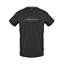 Aquascutum - T-Shirt f&uuml;r Herren, Rundhalsausschnitt, Regul&auml;r (Schwarz)