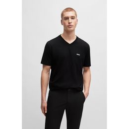 BOSS Green Herren BOSS Green T-Shirt &raquo;Tee V Regular Fit&laquo; Stretch Jersey Cotton, Logo on Chest, V Ausschnitt schwarz S