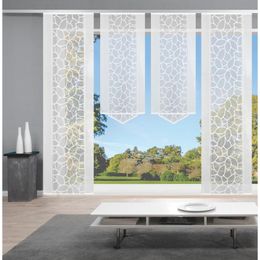 Home Wohnideen Schiebegardine &raquo;JENNA&laquo; Klettband 4 Stk. tlg. Schiebevorhang Jacquard Set wei&szlig; Polyester 225cm, Klettband, 57cm